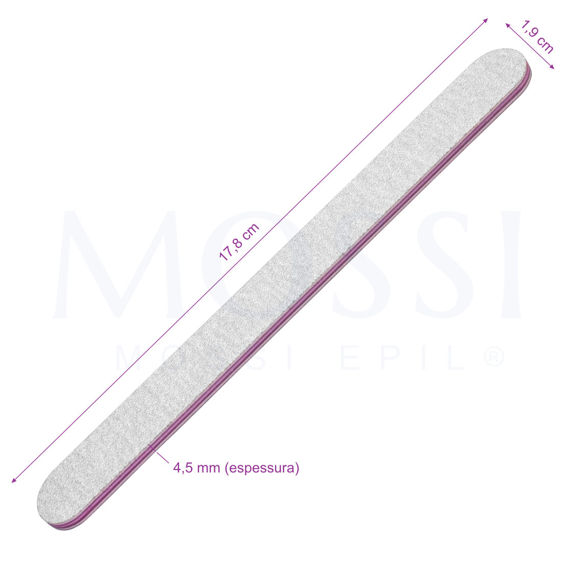 Lima acolchoada direita zebra lavável 80/180 un | LP Cosmética - Mossi Epil